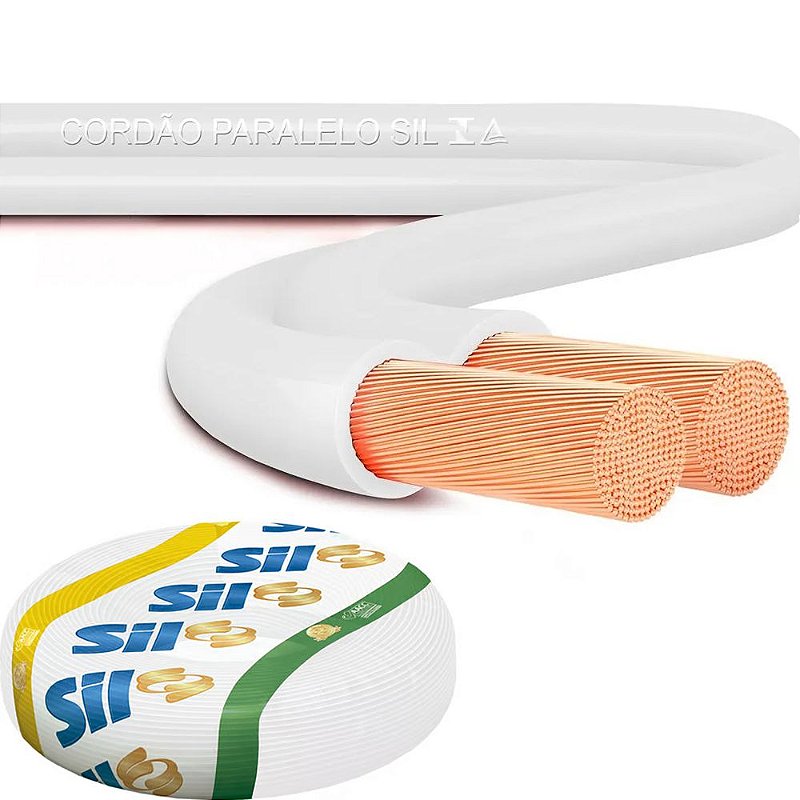 Cordão Paralelo Branco 2x1,0mm 300V (100M) - SIL - Mercadão Lojista ...