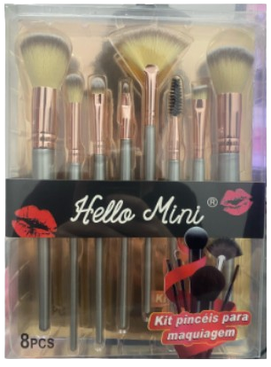 KIT DE PINCEIS P/ MAQUIAGEM COM 8/PCS - S007 / HELLO MINI - TOPMAKE