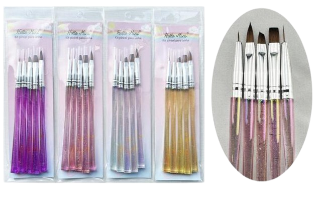 KIT PINCEL P/ UNHA - KIT1523 / HELLO MINI - TOPMAKE