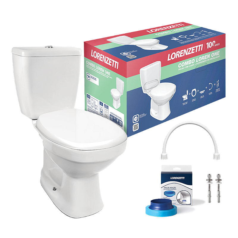 KIT BACIA C/CAIXA ACOPLADA LOREN ONE BRANCA LORENZETTI - Difar Loja de Materiais Elétricos e ...