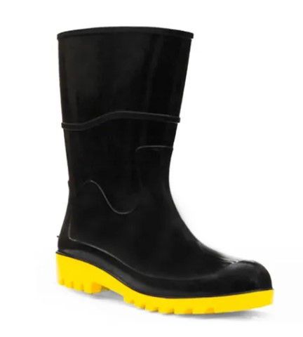 Bota Pvc Preta/Amarela N.43 Cano Medio - gfel.store