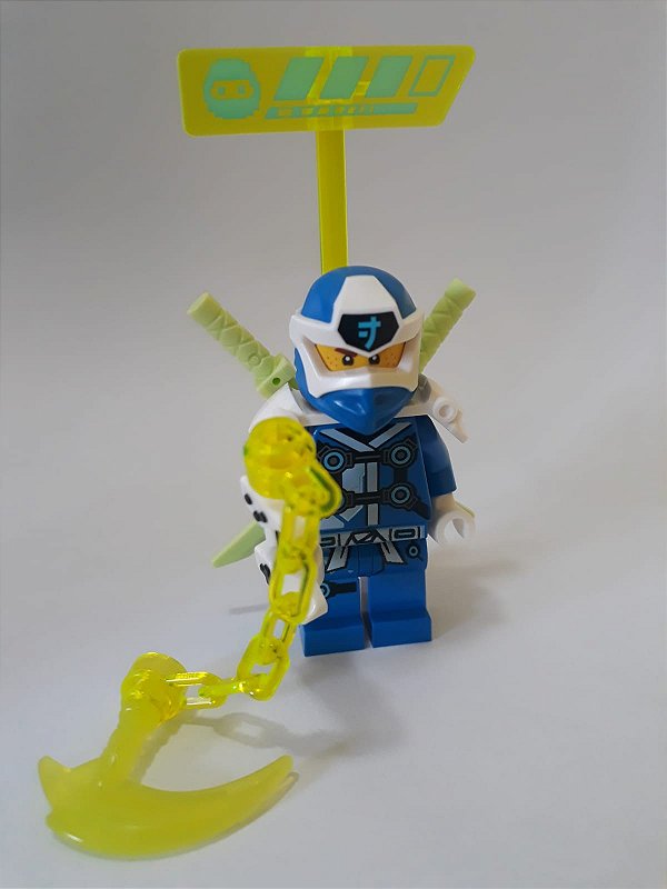 Minifigura Lego Ninjago - Jay - Digi Jay, Armor Shoulder EQUIPADO - TECLINC