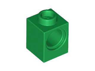 Tijolo Lego Technic com Furo para Pino 1x1 Verde - TECLINC
