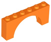 Tijolo com Arco 1x6x2 Laranja - TECLINC