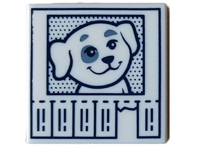 Placa Lisa 2x2 com desenho de Folheto de Cachorro Perdido Branco - TECLINC