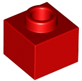 Tijolo Modificado 1x1x2/3 com Stud Aberto Vermelho - TECLINC