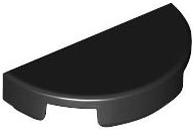 Placa Lisa 2x2 Meio Círculo Preta - TECLINC