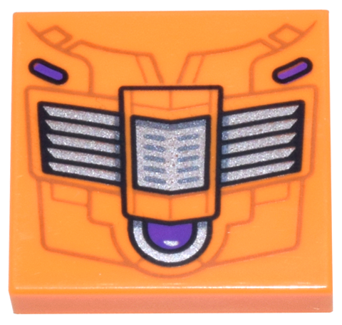 Placa Lisa 2x2 com desenho de Painel Mecânico com Ventiladores Laranja ...