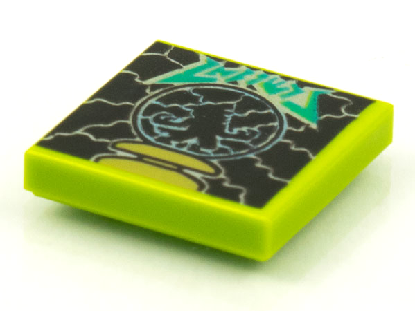 Placa Lisa 2x2 com Desenho de Lobisomem em globo de plasma Verde Limão ...