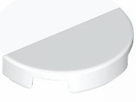 Placa Lisa 2x2 Meio Círculo Branca - TECLINC