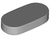 Placa Lisa Redonda Oval 1x2 Cinza Clara - TECLINC