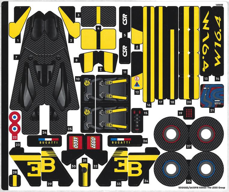 Cartela de Adesivo Set Lego 42151 - TECLINC