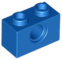 Tijolo Lego 1x2 com Furo Azul - TECLINC