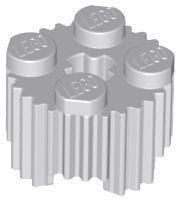 Tijolo Redondo 2x2 com Furo para Eixo e grades Cinza Claro - TECLINC