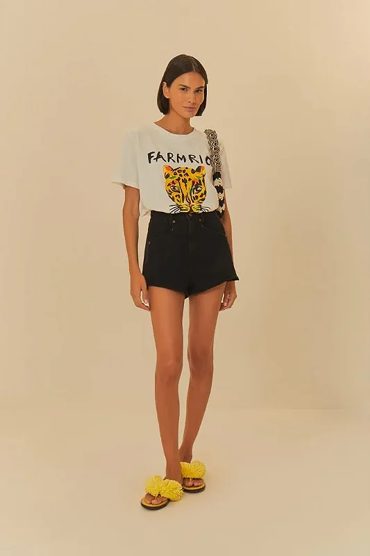 Short Black Jeans Ta - Farm - Loja Dress