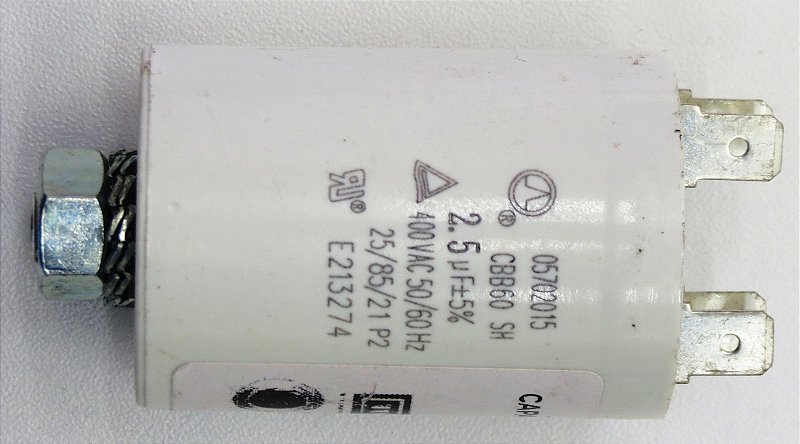 Capacitor 2,5MF 380V USAC18C5D REDONDO - Peças Pro Ar