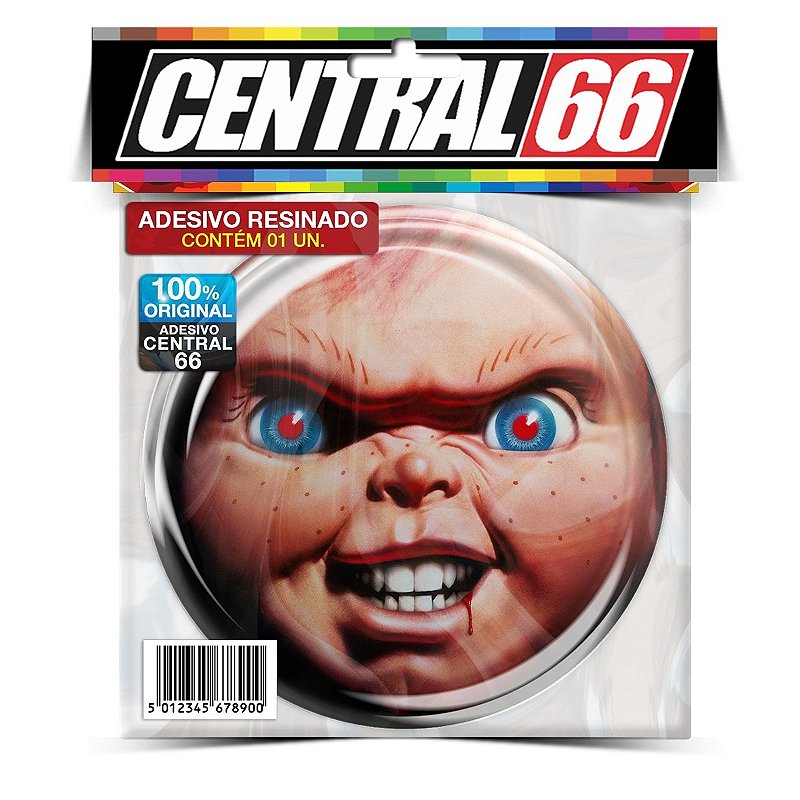 Adesivo Resinado Redondo Filme - Boneco assassino CHUCKY - Central 66