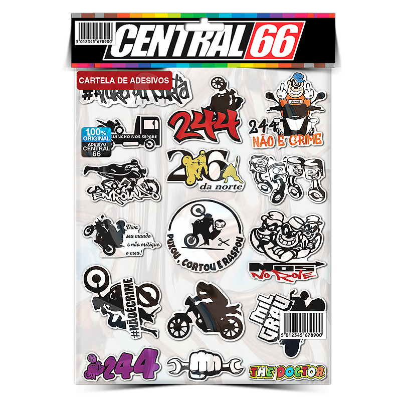 Cartela Individual Tuning M2 - P4 Adesivos Stickers - Central 66
