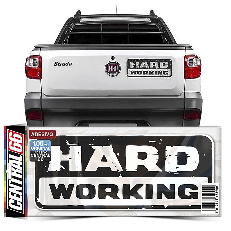 Emblema Adesivo Fiat Strada Hard Working 2018 2019 2020 - Central 66