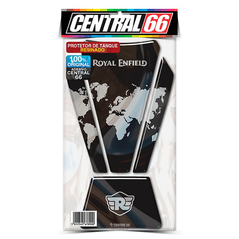 Tankpad Royal Enfield Adesivo F750 Mapa Prata - Central 66