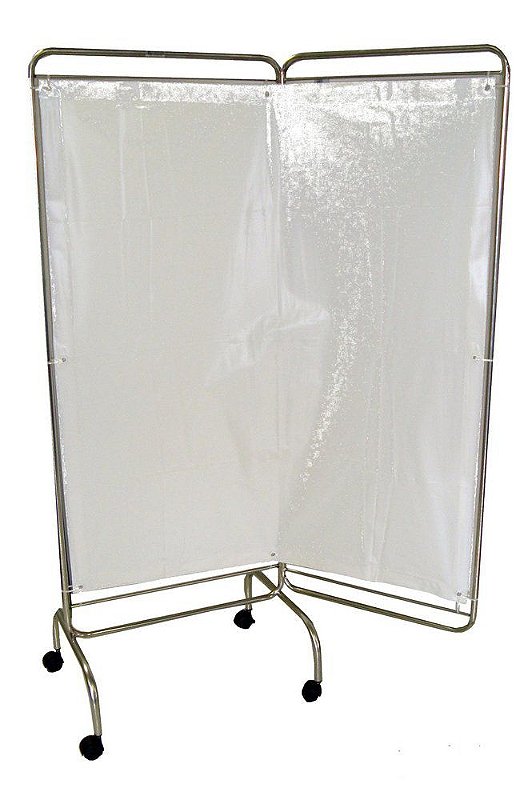 Biombo Duplo em Aço Inox Faces em Plástico - Salutem - Salutem Móveis ...