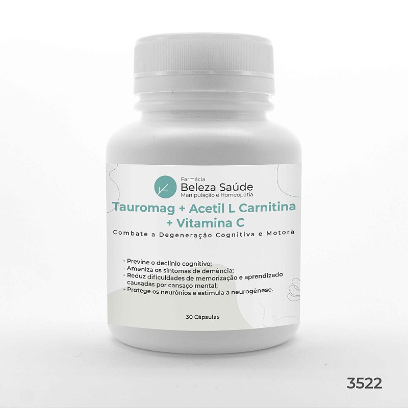 Tauromag 1400mg + Acetil L Carnitina 100mg + Vitamina C 80mg : Combate ...