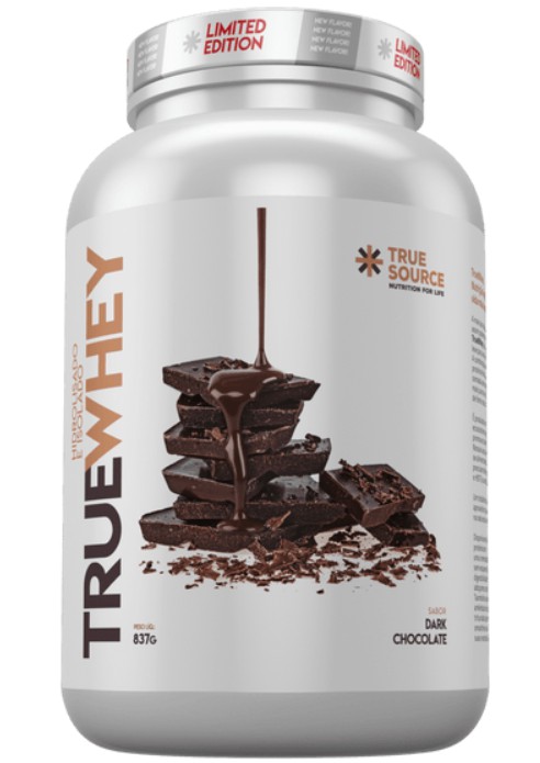 Whey Protein Isolado e Hidrolisado, Dark Chocolate - True Source - 837g ...