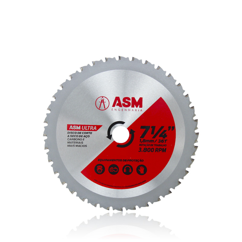 Disco de Corte ASM Ultra 7.1/4” 36T - Corte Rápido e Sem Rebarbas - ASM Engenharia