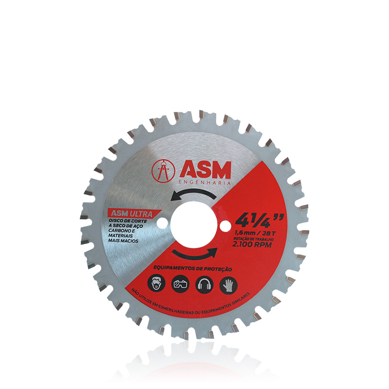 Disco de Corte ASM Ultra 4.1/4” 28T - Corte Sem Rebarbas - ASM Engenharia