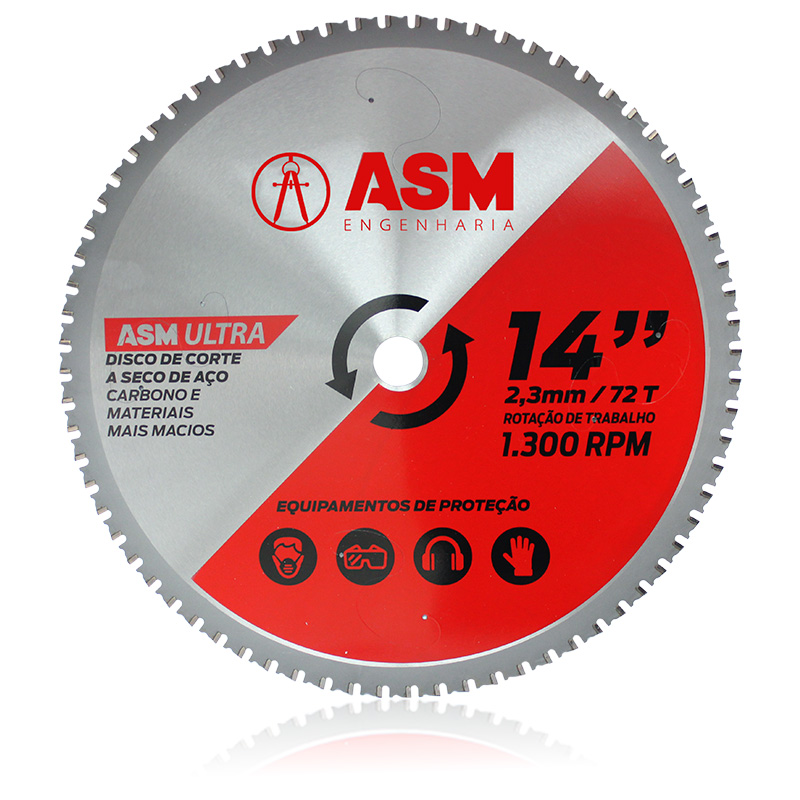 Disco ASM Ultra 14” 72T - Eficiência e Precisão em Cada Corte - ASM Engenharia