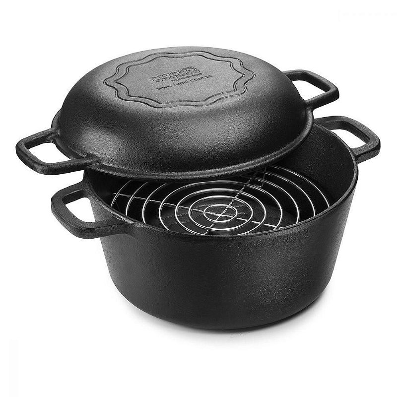 Panela Em Ferro Fundido Para Defumação Com Frigideira 6443 Panela ...