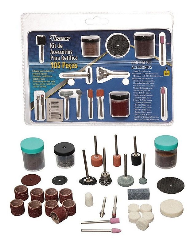 Kit Acessórios Para Retifica Com 105 Peças Na Cartela ...
