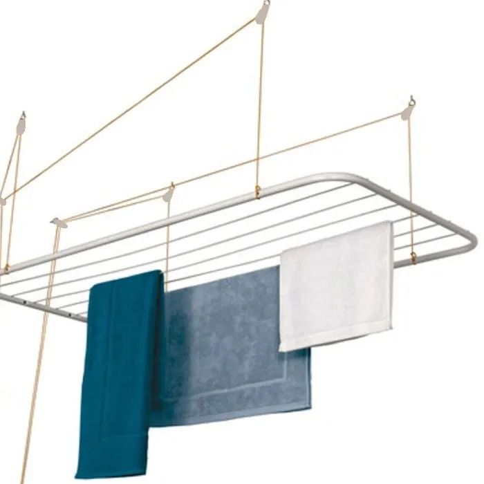 Varal De Teto Em Alumínio 90x56Cm Com Kit Instalação ...