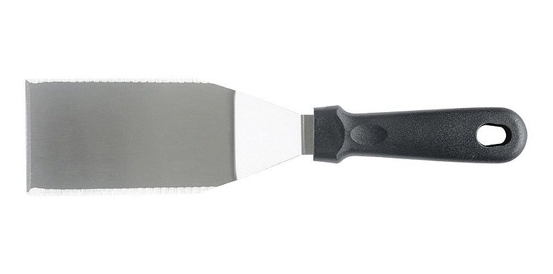 Espátula Curva Profissional em Aço Inox Com Cabo Preto Weck ...