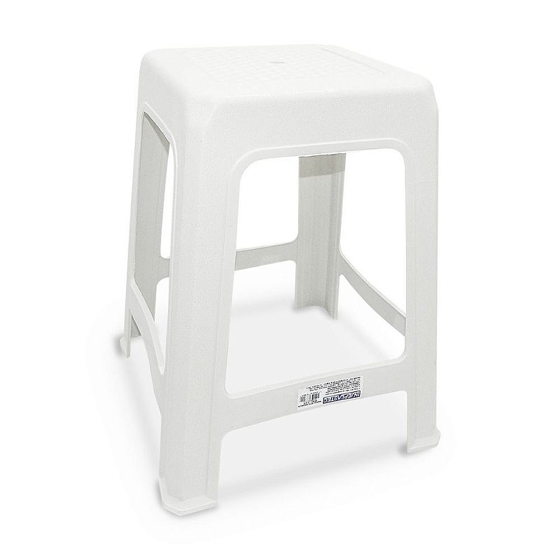 Banqueta Banquinho Adulto Branca 100 Kg 45x32Cm Injeplastec ...