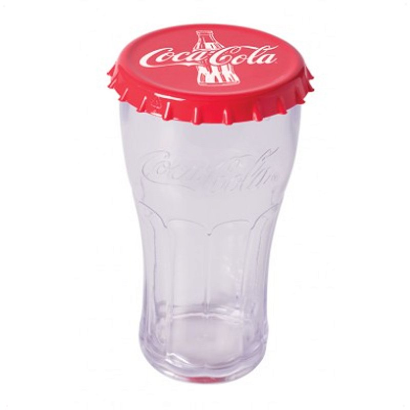 Copo Coca-Cola Transparente C/ Tampa Vermelha 530mL 16x10Cm ...