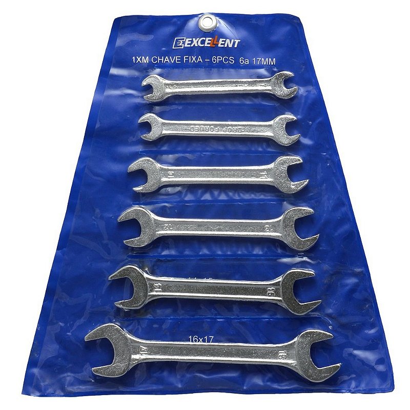 Jogo de Chave Fixa C/ 6 PÇS 6-17MM 1XM EDA - TudodeFerramentas ...