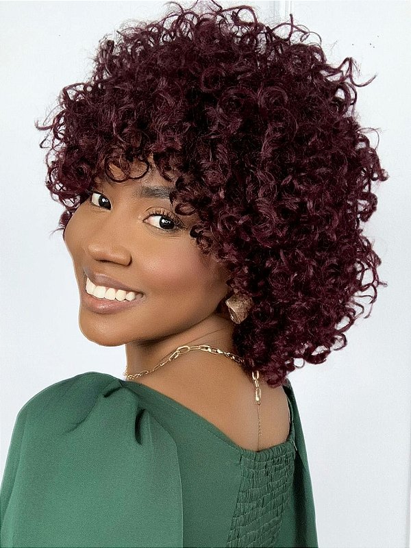 Peruca Humana Polyanna Marsala Cacheada - Kira Perucas - Loja de Lace ...