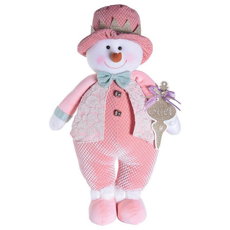 Boneco de Neve Rosa c/ Enfeite na Mão - 1 unidade - Cromus - Rizzo ...