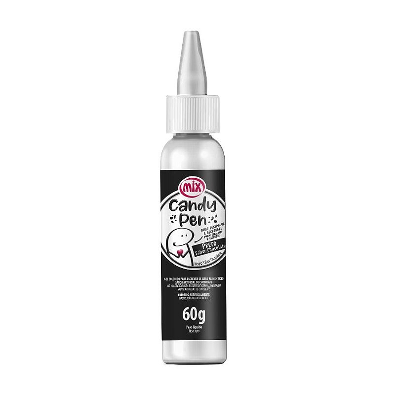 Caneta Gel Preto 60 g - Candy Pen - Sabor Chocolate - 1 unidade - Mix ...