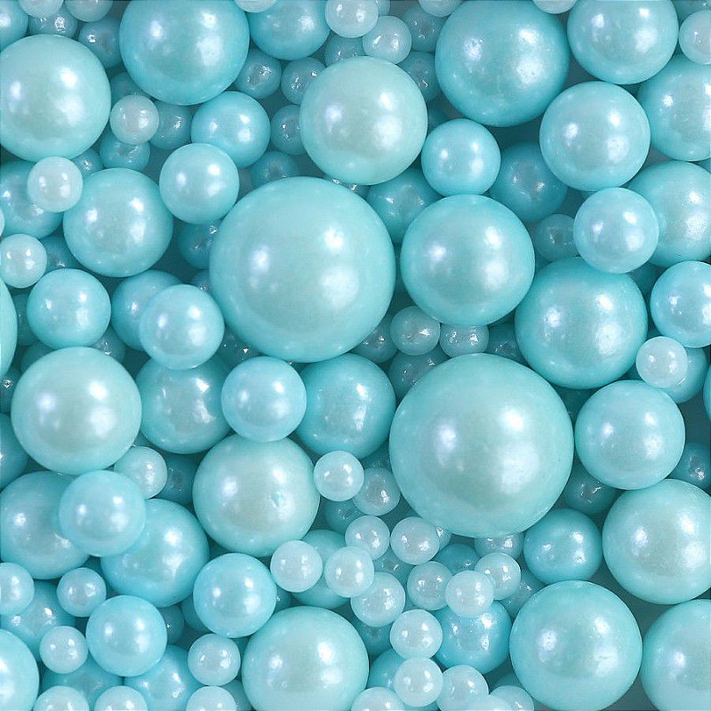 Confeito Sugar Beads Perolizado Azul Claro Sortido - 1 unidade - Cromus ...