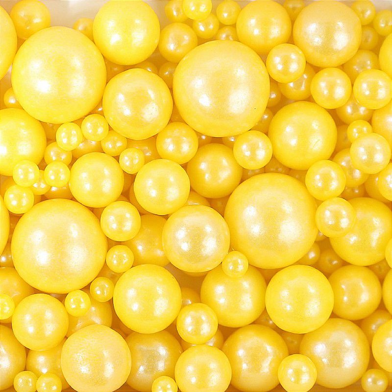 Confeito Perolizado Sugar Beads Amarelo Sortidos - 1 unidade - Cromus ...