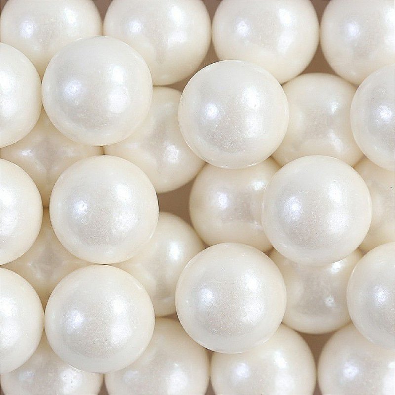 Confeito Perolizado Sugar Beads Branco - 14mm - 1 unidade - Cromus ...