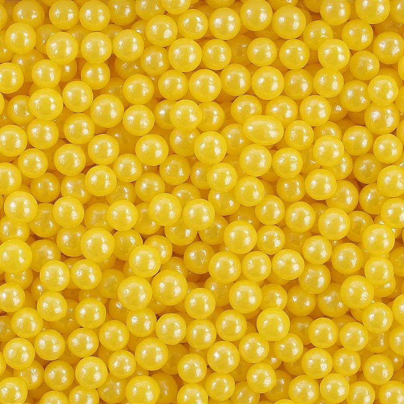 Confeito Sugar Beads Perolizado Amarelo - 4mm - 1 unidade - Cromus ...