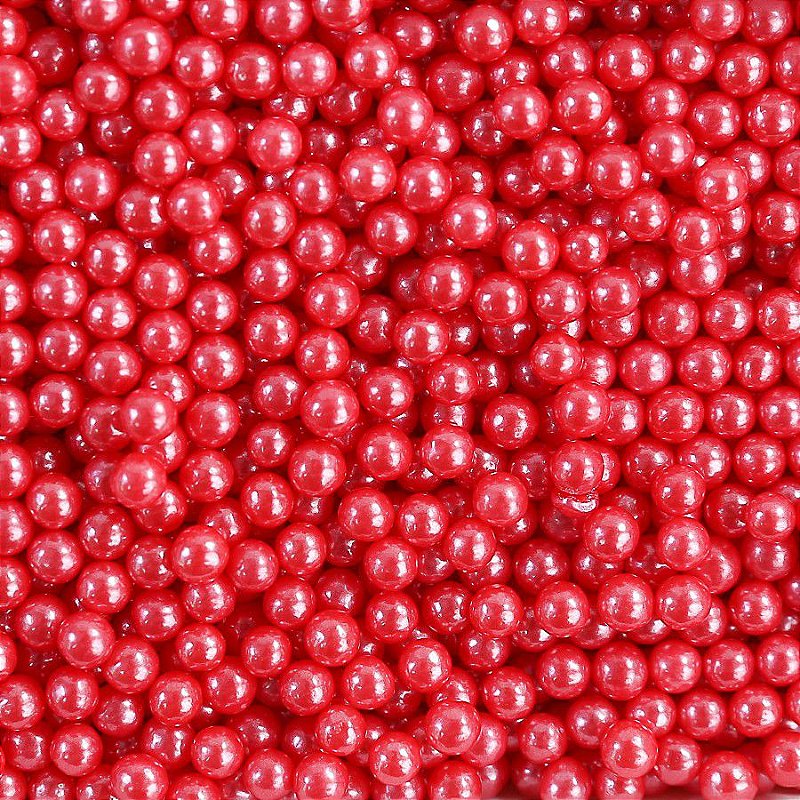 Confeito Sugar Beads Perolizado Vermelho - 4mm - Cromus Linha ...