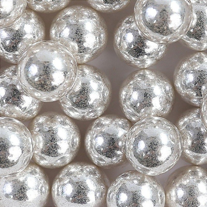 Confeito Sugar Beads Perolizado Prata - 10mm - Cromus Linha ...
