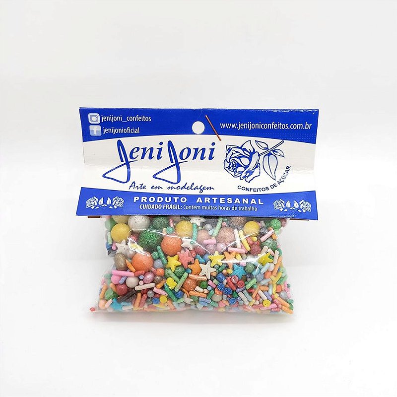 Sprinkles Confeito de Açúcar 60 g - Jeni Joni - Rizzo - Rizzo Embalagens
