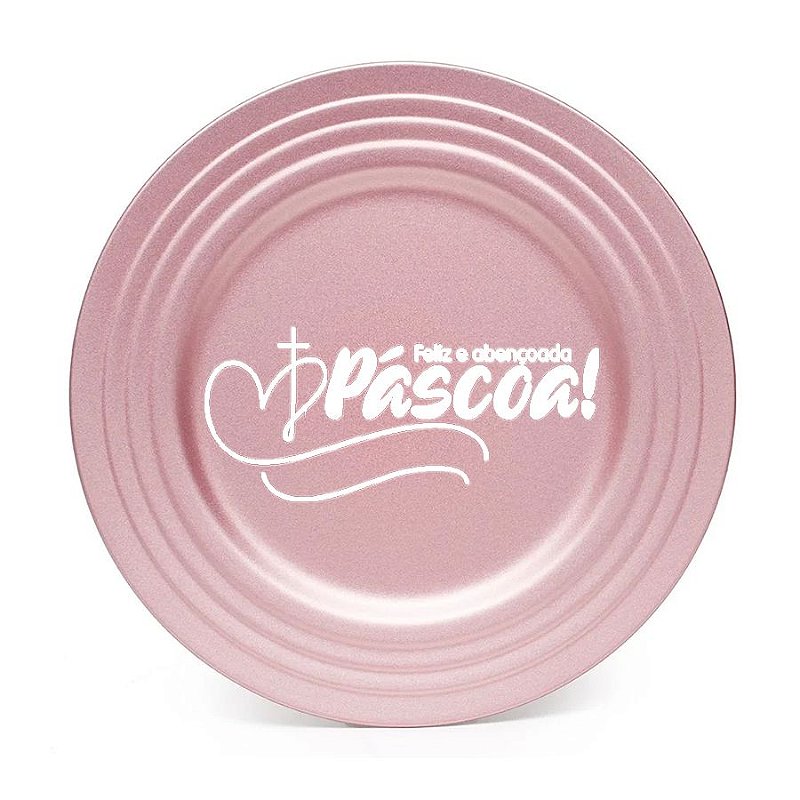 Sousplat Rosa Brilhante c/ Borda Listras - 1 unidade - Rizzo - Rizzo ...