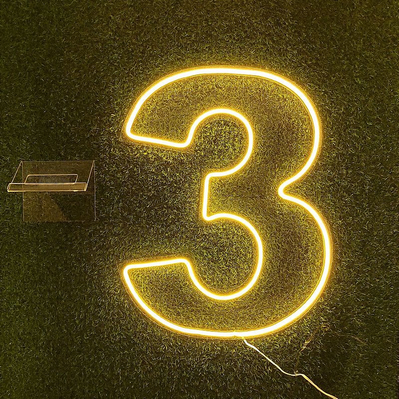 Painel Led Neon - Nº 3 - 1 unidade - Rizzo - Rizzo Embalagens