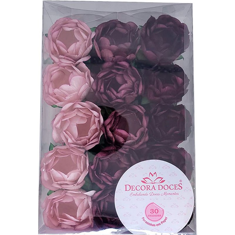Forminha para Doces Finos - Bela Tons Rosa - 30 unidades - Decora Doces ...